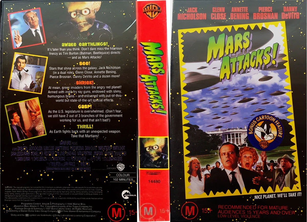 Opening & Closing to Mars Attacks! (1996) 1997 VHS (Australia) | VHS ...