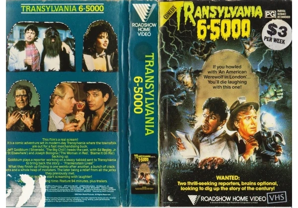 Opening and Closing to Transylvania 6-5000 (1985) 1986 VHS (Australia) | VHS Openings Wiki | Fandom