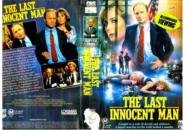 Opening and Closing to The Last Innocent Man (1987) 1988 VHS (Australia ...
