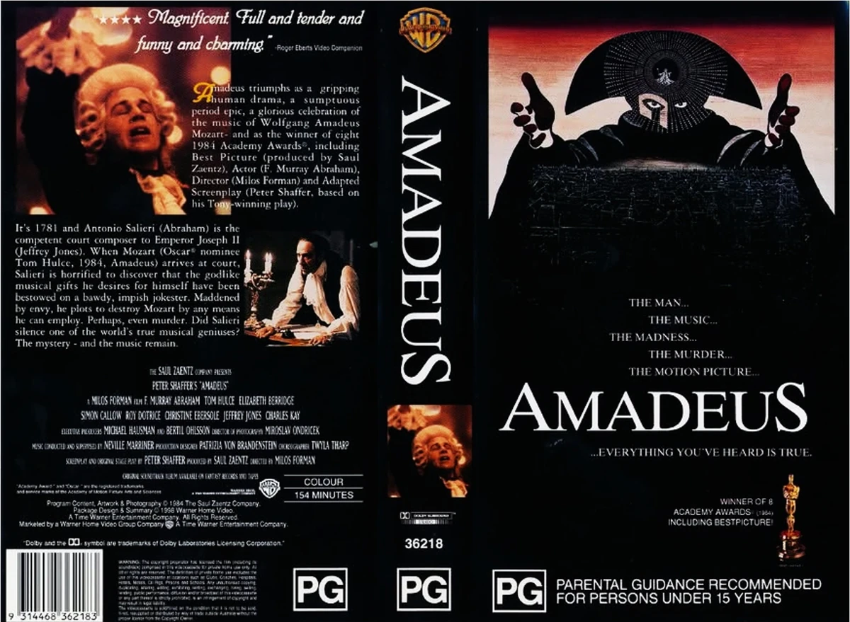 Opening and Closing to Amadeus (1984) 1998 VHS (Australia) | VHS ...