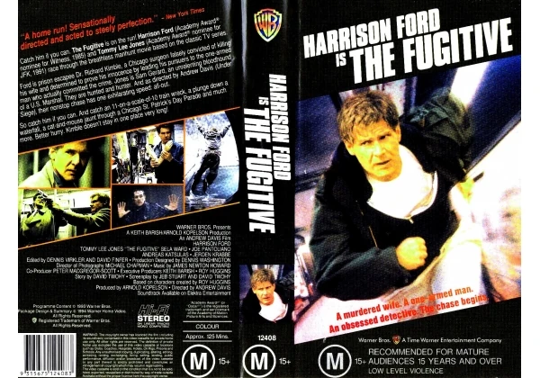 Opening and Closing to The Fugitive (1993) 1994 VHS (Australia) | VHS ...