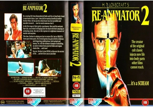 Opening to Re-Animator 2 (1989) 1990 VHS (UK) (rental) | VHS Openings ...