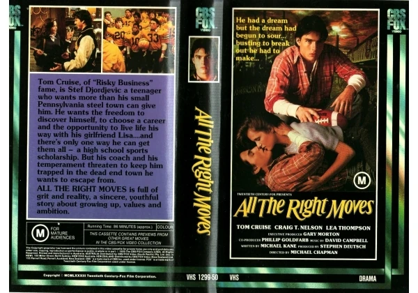 Opening and Closing to All The Right Moves (1983) 1985 VHS (Australia ...