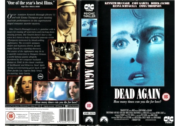 Opening to Dead Again (1991) 1992 VHS (UK) (rental) | VHS Openings Wiki | Fandom