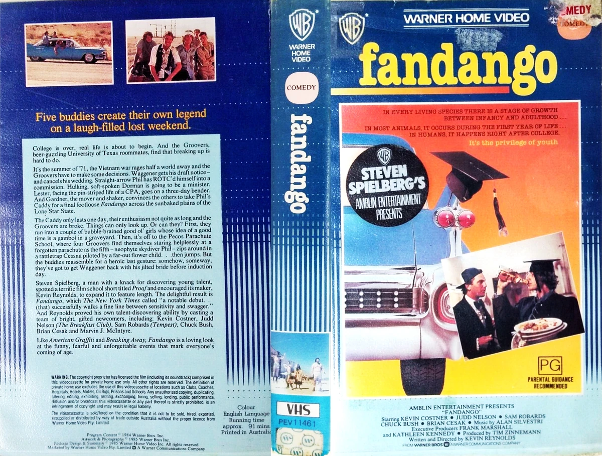 Opening and Closing to Fandango (1985) 1985 VHS (Australia) | VHS ...