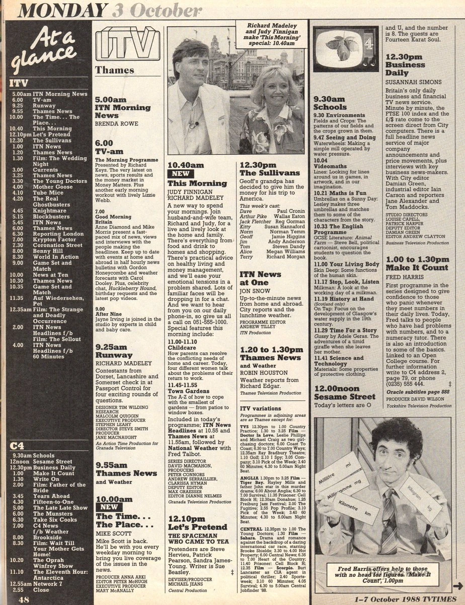 TV Times: 1st to 7th October 1988 | Video Collection International ...