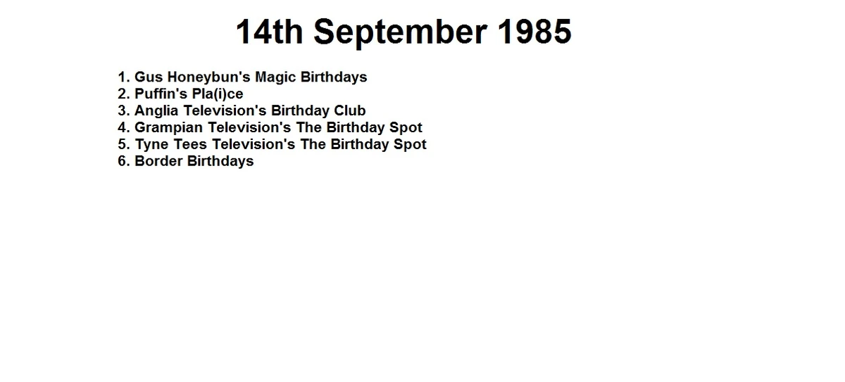 Radio Times: 14th to 20th September 1985 | Video Collection ...