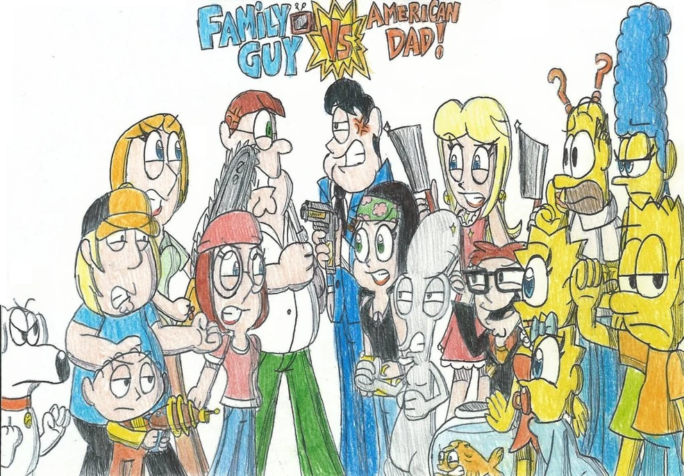 American Dad Vs Family Guy Vs Simpsons Face Off: "The Simpsons" Vs.