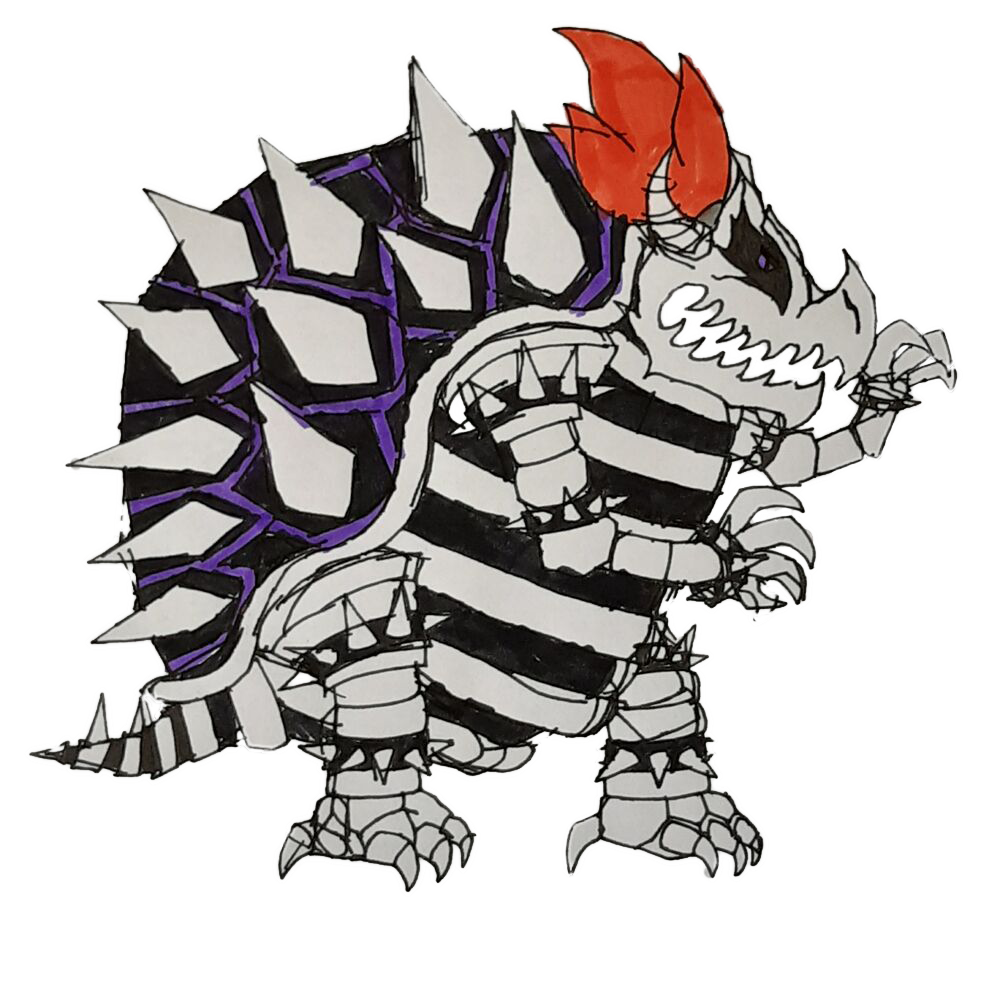 How To Draw Dry Bowser