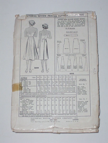 Pictorial Review 8898 | Vintage Sewing Patterns | Fandom
