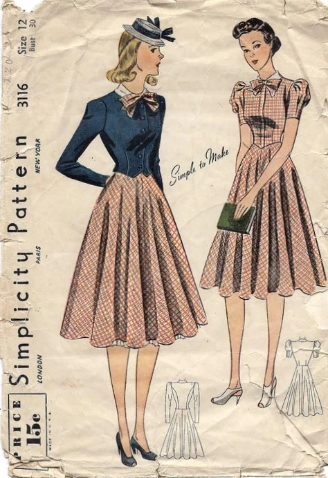 Simplicity 3116 A | Vintage Sewing Patterns | Fandom