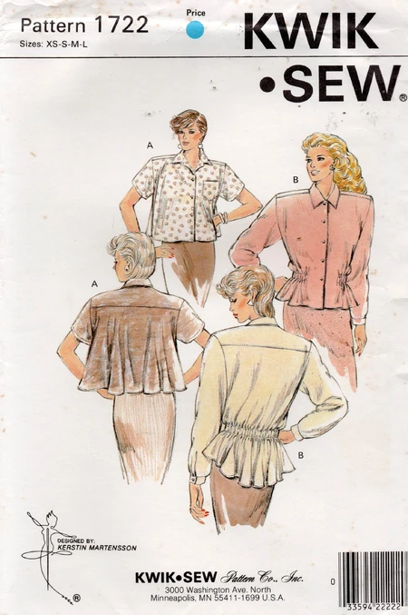 Kwik Sew 1722 | Vintage Sewing Patterns | Fandom