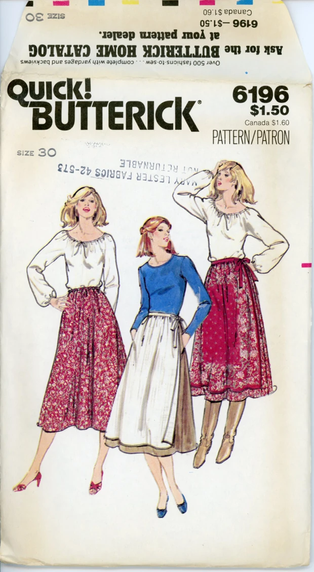 Butterick 6196 | Vintage Sewing Patterns | Fandom