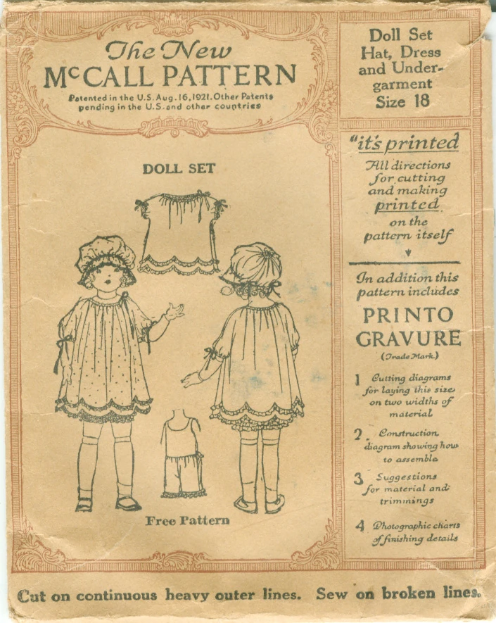 McCall Sample Doll B | Vintage Sewing Patterns | Fandom