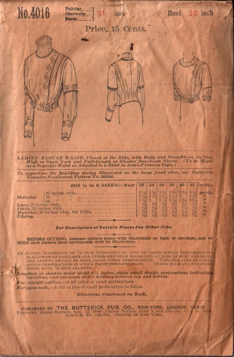 Butterick 4016 | Vintage Sewing Patterns | Fandom