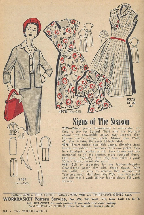 Workbasket 9375 | Vintage Sewing Patterns | Fandom