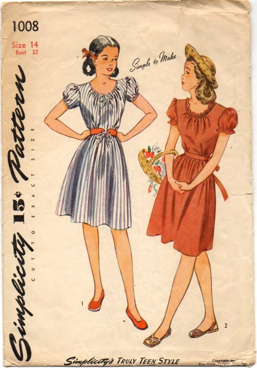 Simplicity 1008 A | Vintage Sewing Patterns | Fandom