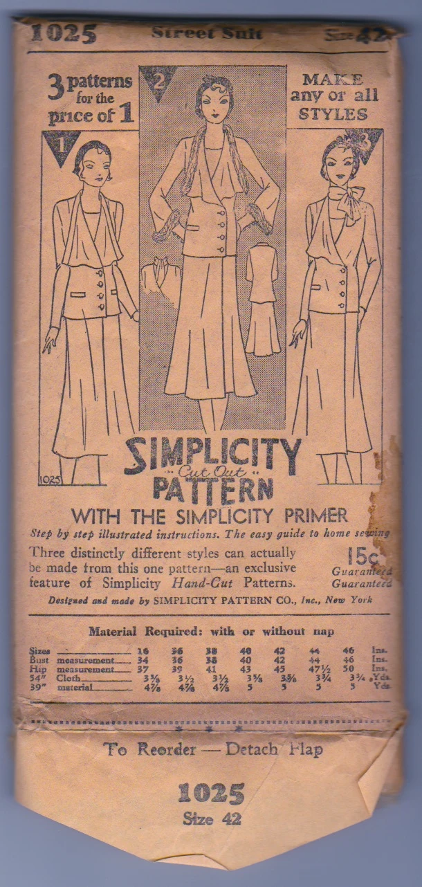 Simplicity 1025 B | Vintage Sewing Patterns | Fandom