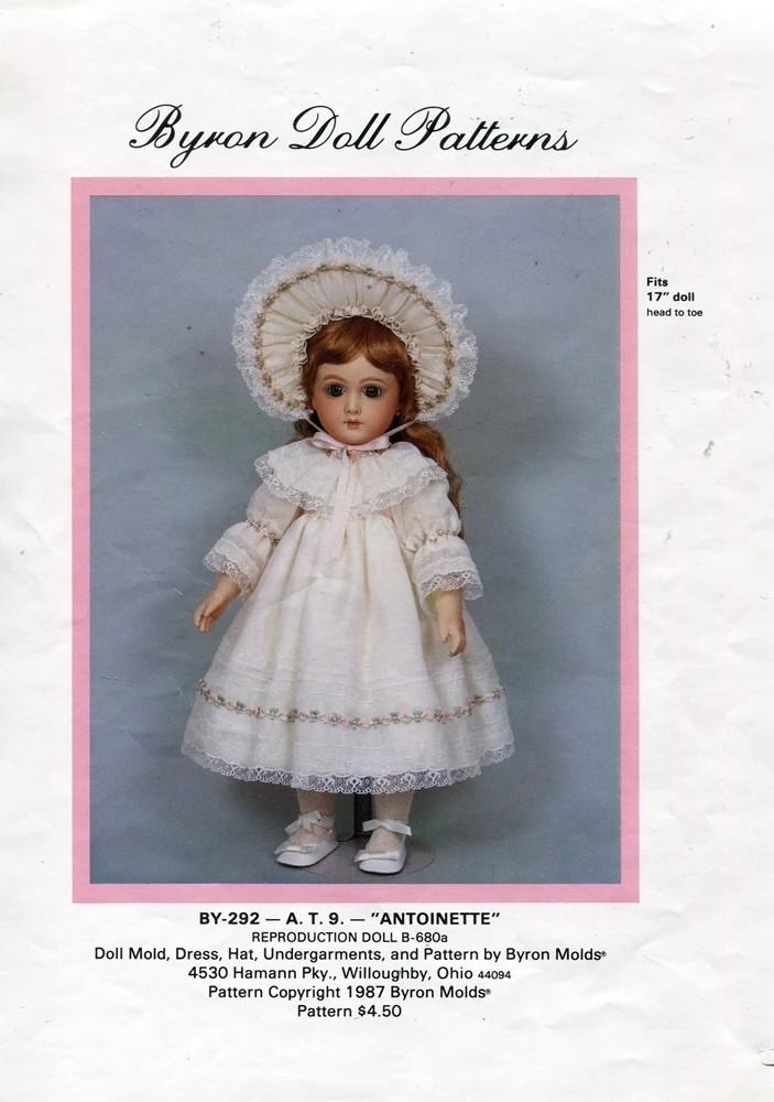 Byron Doll Patterns BY-292 | Vintage Sewing Patterns | Fandom