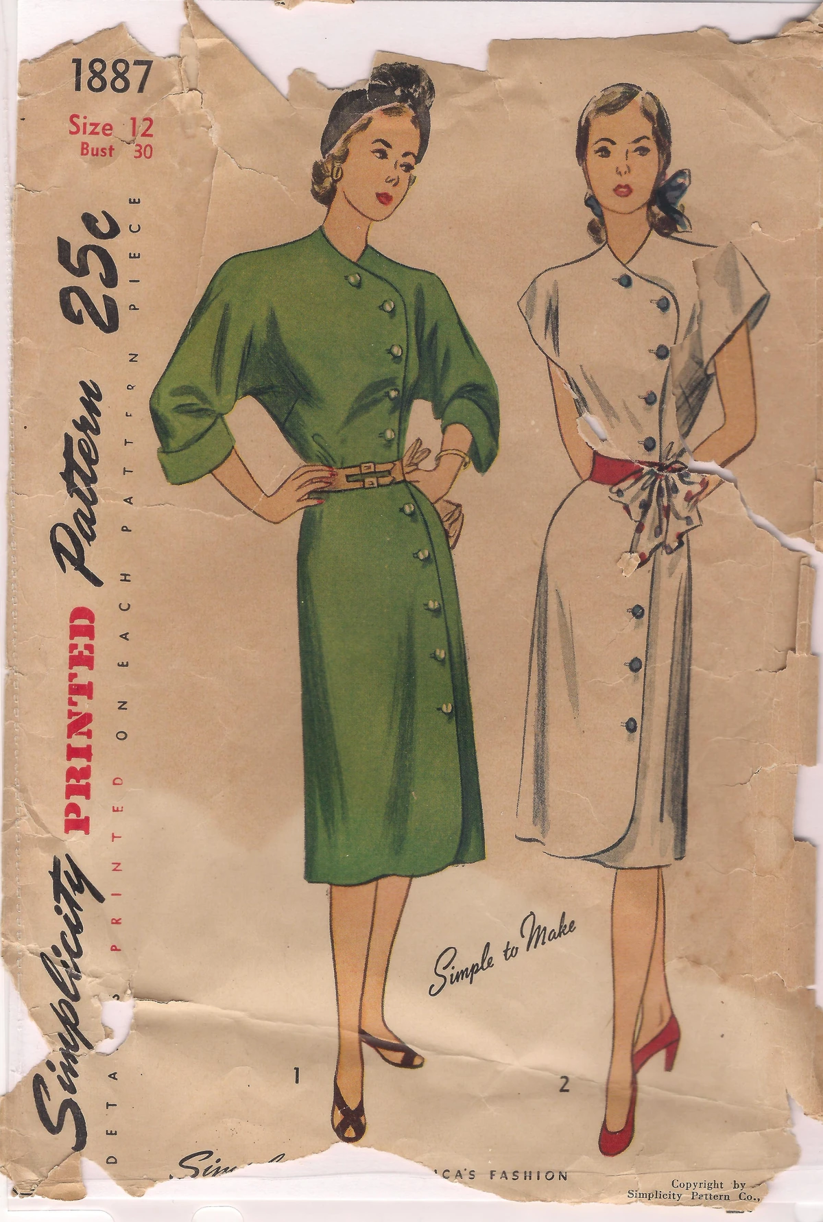 Simplicity 1887 B | Vintage Sewing Patterns | Fandom