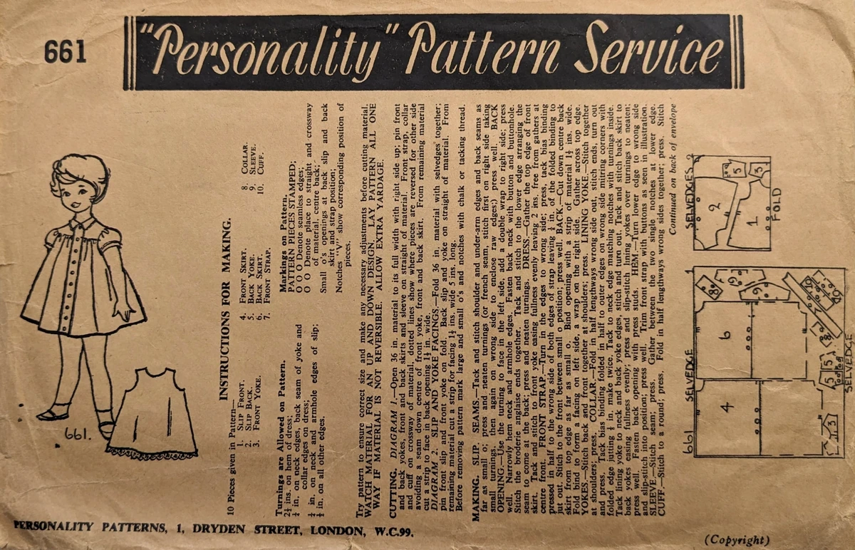 Personality Pattern 661 | Vintage Sewing Patterns | Fandom