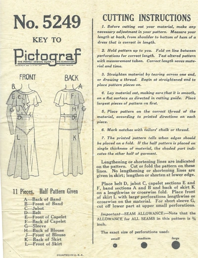 Pictorial Review 5249 | Vintage Sewing Patterns | Fandom