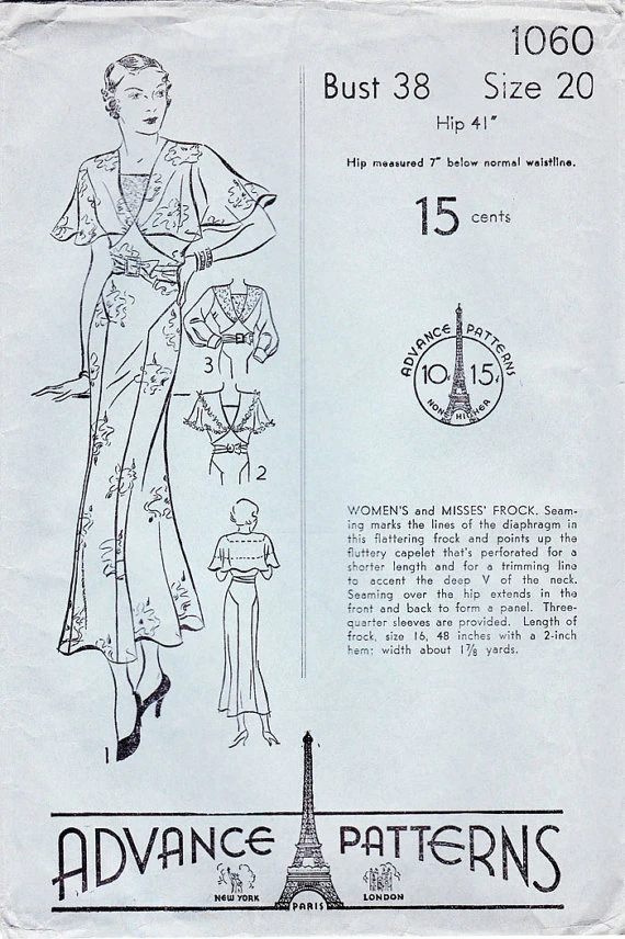 Advance 1060 | Vintage Sewing Patterns | Fandom