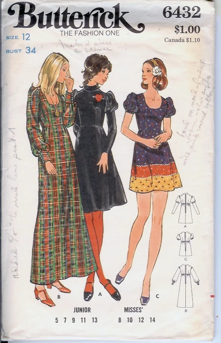 Butterick 6432 | Vintage Sewing Patterns | Fandom