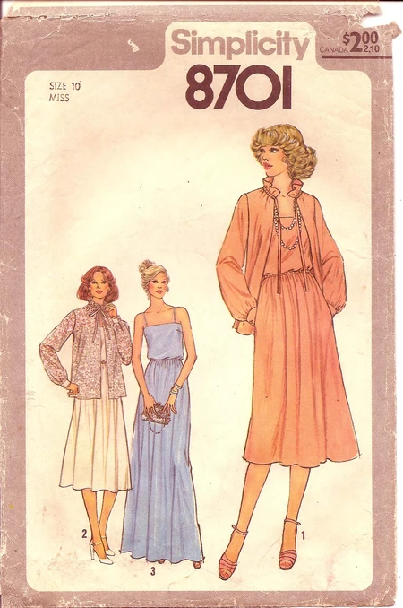 Simplicity 8701 A | Vintage Sewing Patterns | Fandom