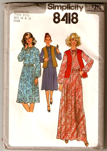 Simplicity 8418 A | Vintage Sewing Patterns | Fandom