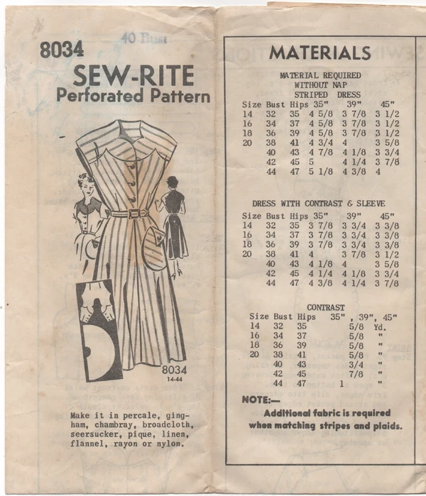 Sew-Rite 8034 | Vintage Sewing Patterns | Fandom