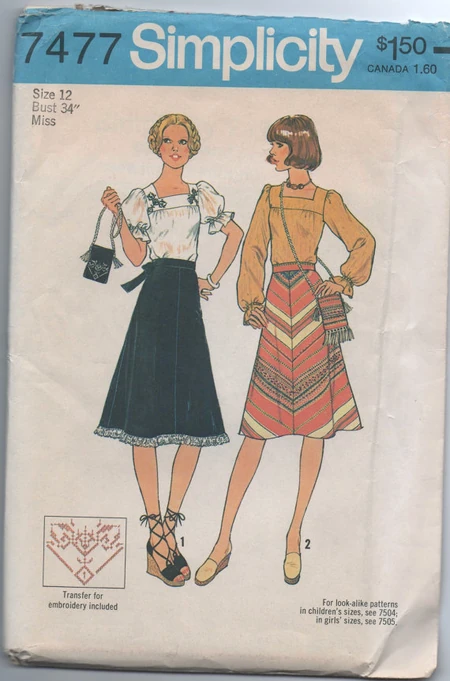 Simplicity 7477 A | Vintage Sewing Patterns | Fandom