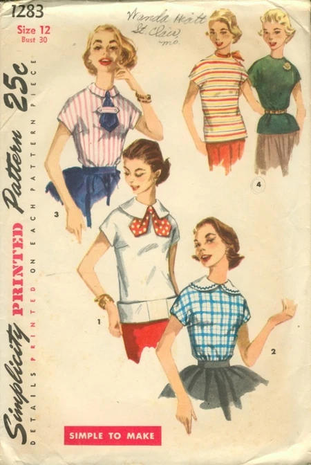 Simplicity 1283 A | Vintage Sewing Patterns | Fandom