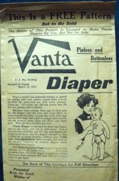 Vanta Diaper Pattern | Vintage Sewing Patterns | Fandom