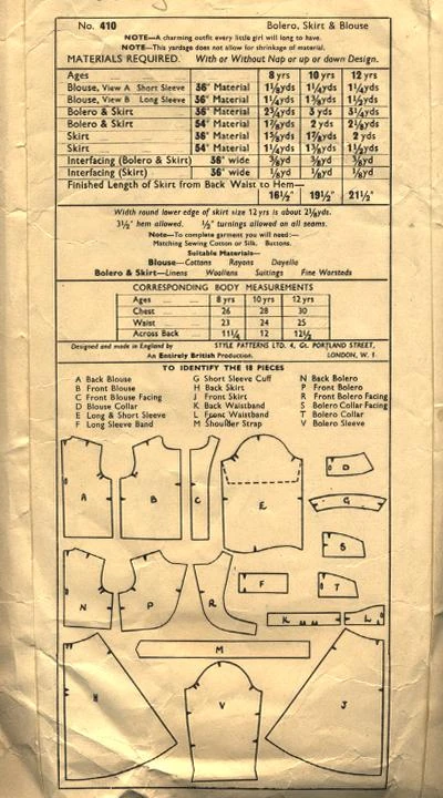 Style 410 | Vintage Sewing Patterns | Fandom