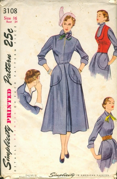 Simplicity 3108 A | Vintage Sewing Patterns | Fandom