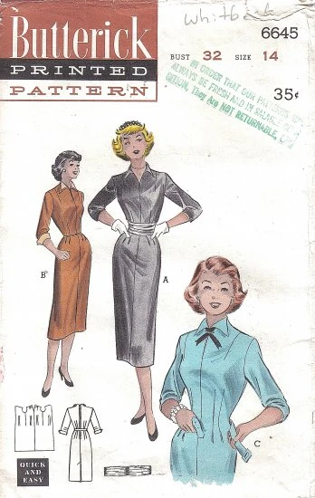 Butterick 6645 | Vintage Sewing Patterns | Fandom