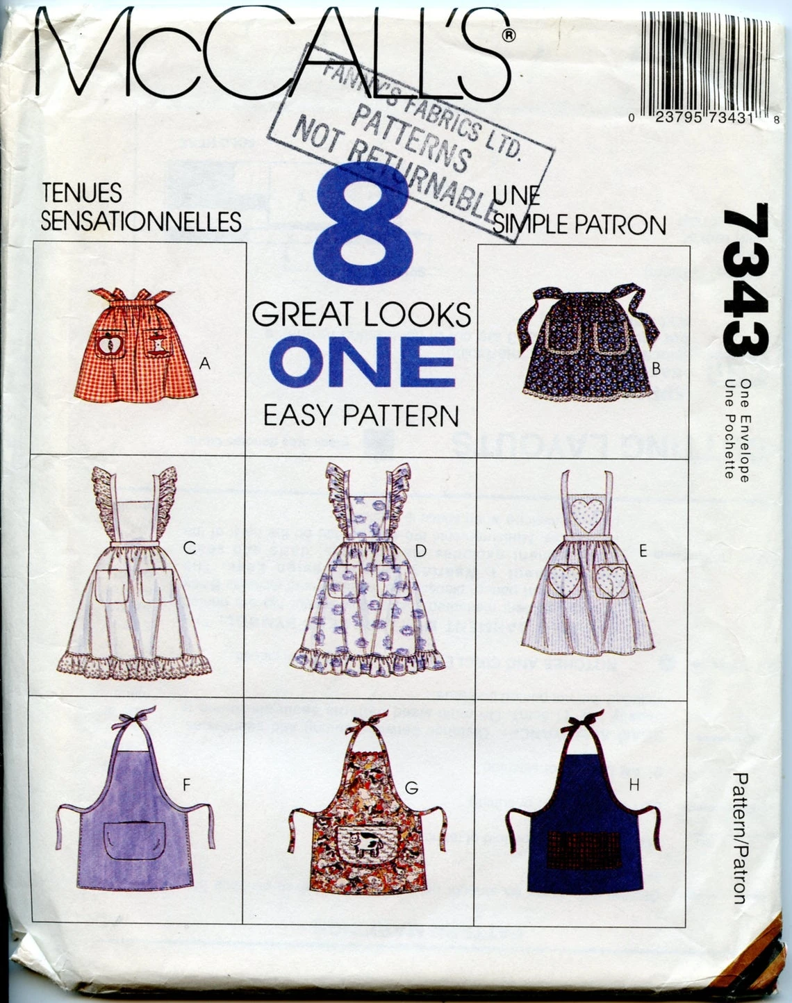 McCall's 7343 B | Vintage Sewing Patterns | Fandom