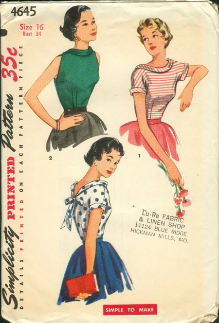 Simplicity 4645 | Vintage Sewing Patterns | Fandom
