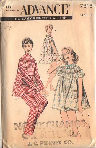 Advance 7818 | Vintage Sewing Patterns | Fandom