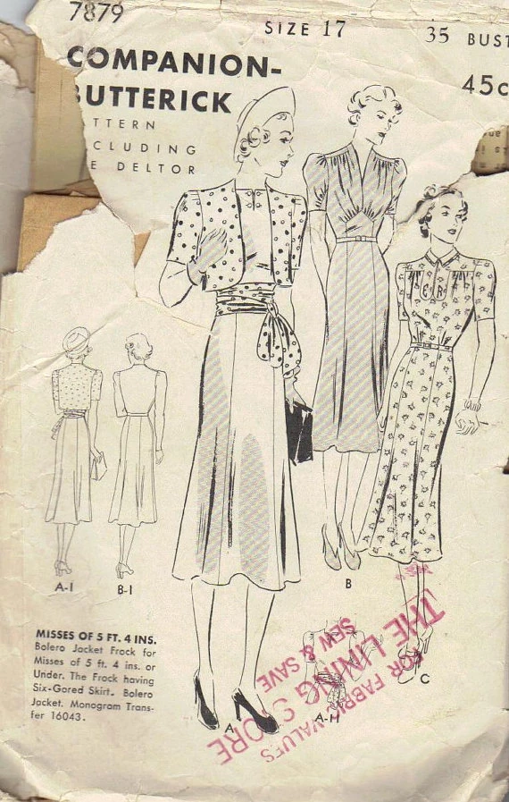 Butterick 7879 A | Vintage Sewing Patterns | Fandom
