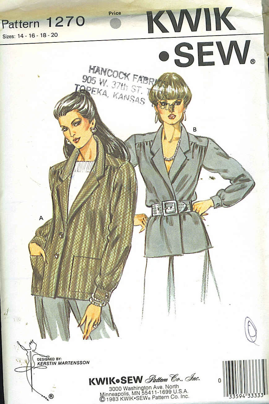 Kwik Sew 1270 | Vintage Sewing Patterns | Fandom