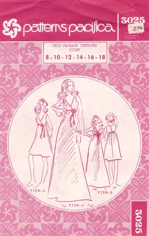 Patterns Pacifica 3025 | Vintage Sewing Patterns | Fandom