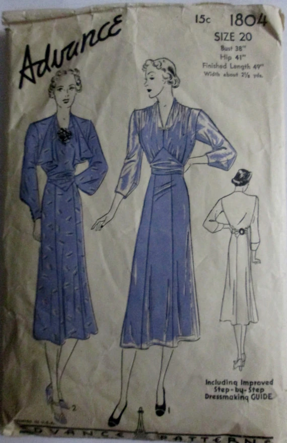 Advance 1804 | Vintage Sewing Patterns | Fandom