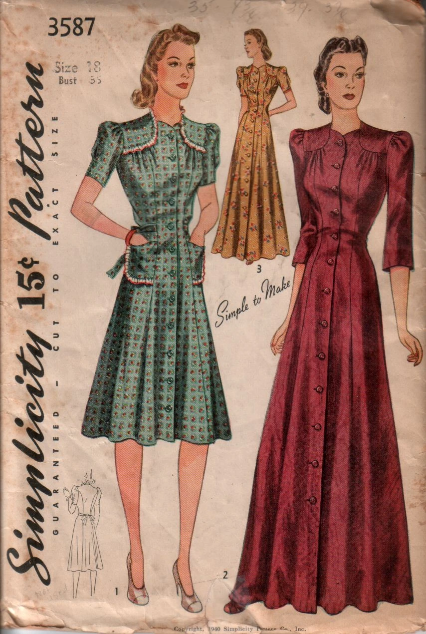 Simplicity 3587 A | Vintage Sewing Patterns | Fandom