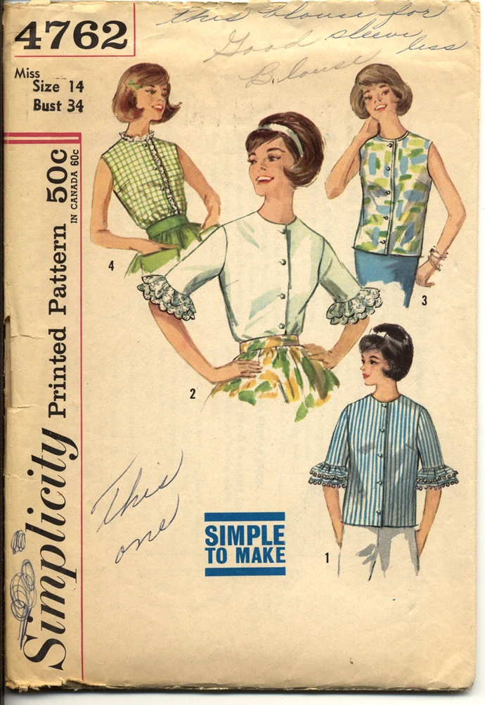 Simplicity 4762 | Vintage Sewing Patterns | Fandom
