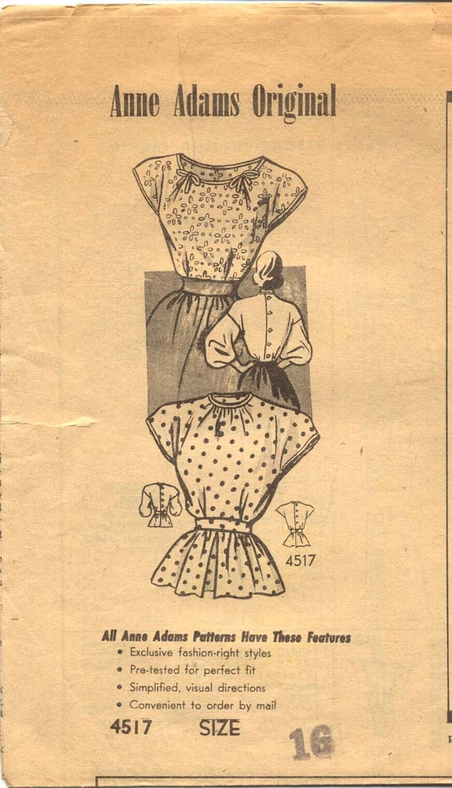 Anne Adams 4517 | Vintage Sewing Patterns | Fandom