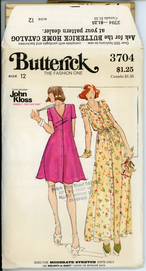 Butterick 3704 A | Vintage Sewing Patterns | Fandom