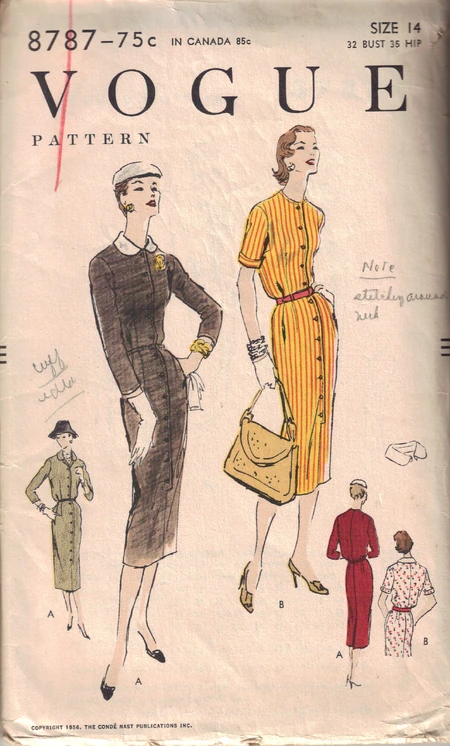Vogue 8787 A | Vintage Sewing Patterns | Fandom