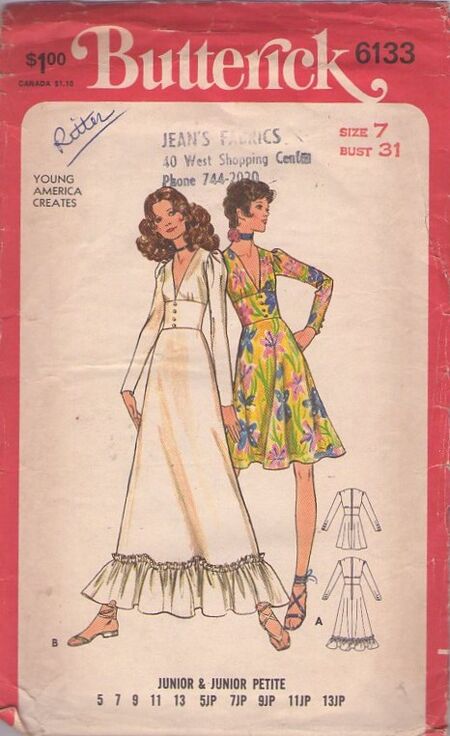Butterick 6133 A | Vintage Sewing Patterns | Fandom